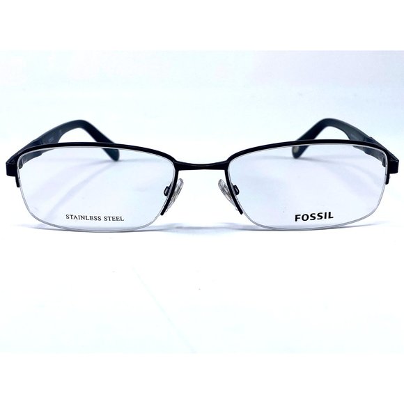 Fossil | Accessories | New Fossil Black Half Rim Stainless Steel Fos75 ...